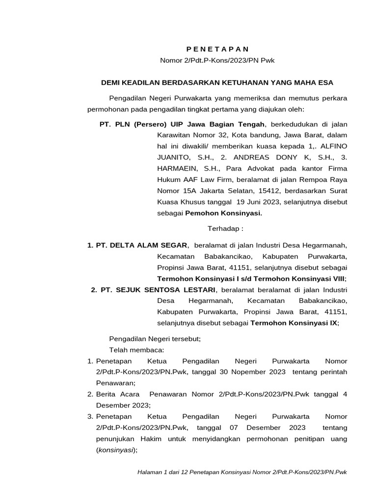 PN PWK 2023 Pdt.p-Kons 2 Putusan Akhir | PDF