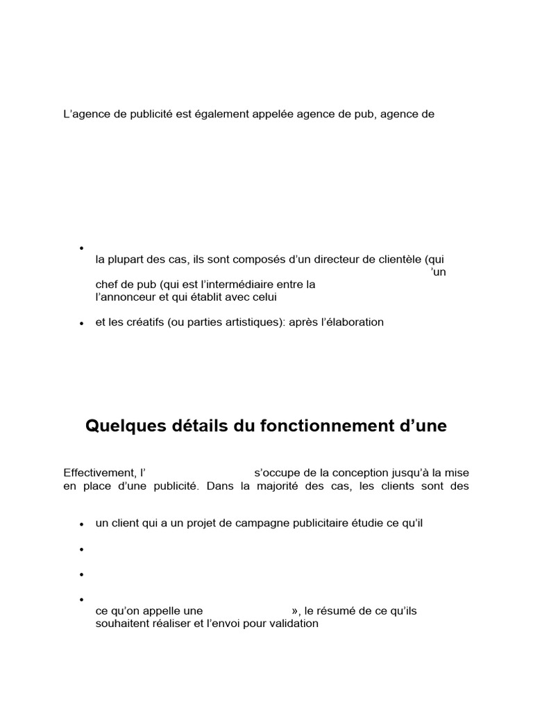 Comment Fonctionne Une Agence Publicitaire | PDF