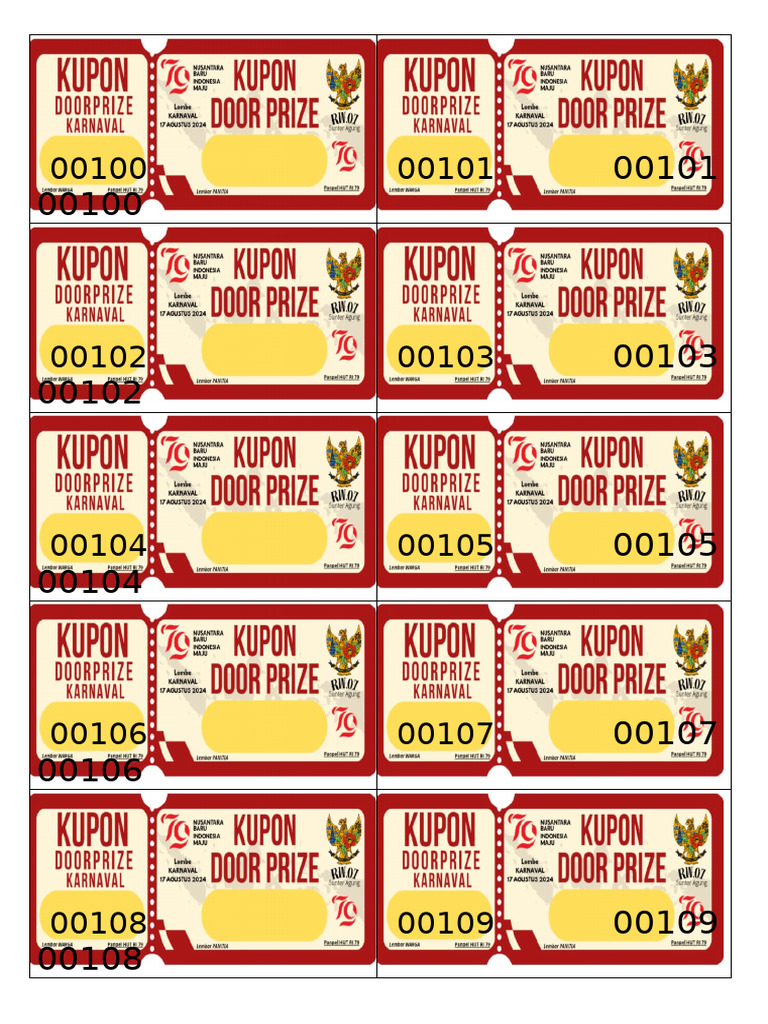 Kupon Doorprize KArnaval2024 | PDF