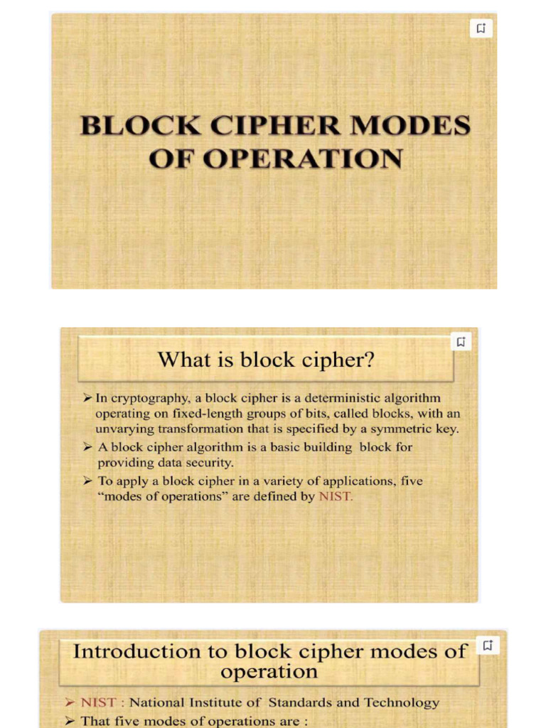 Block Cipher Modes of Operation-compressed | PDF Block Cipher Modes of Operation-compressed | PDF