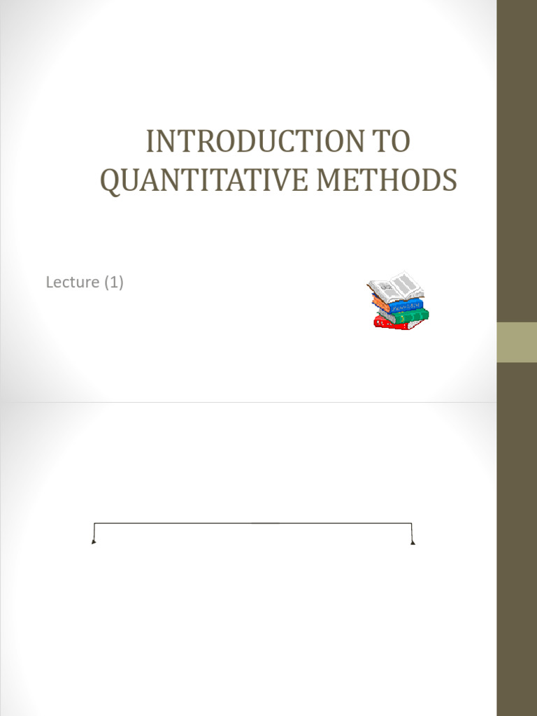 001 INTRODUCTION Quantitative Methods | PDF