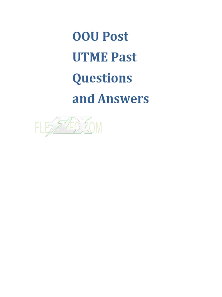 OOU Post UTME Past Questions and Answers | PDF