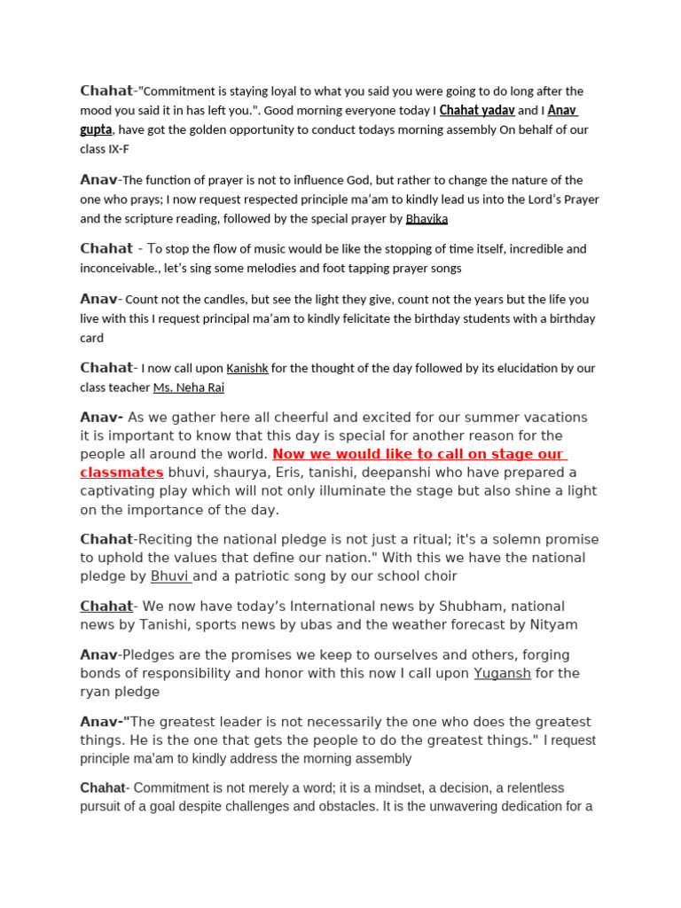 Final Assembly Script | PDF