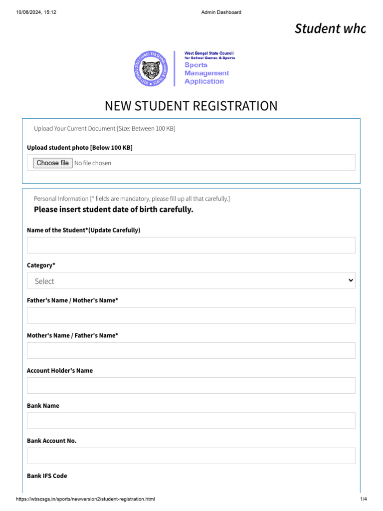 New Student Registration | PDF