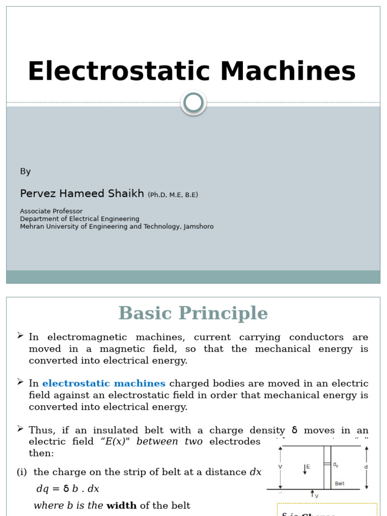 Lec# 03 Electro-Static Machines | PDF