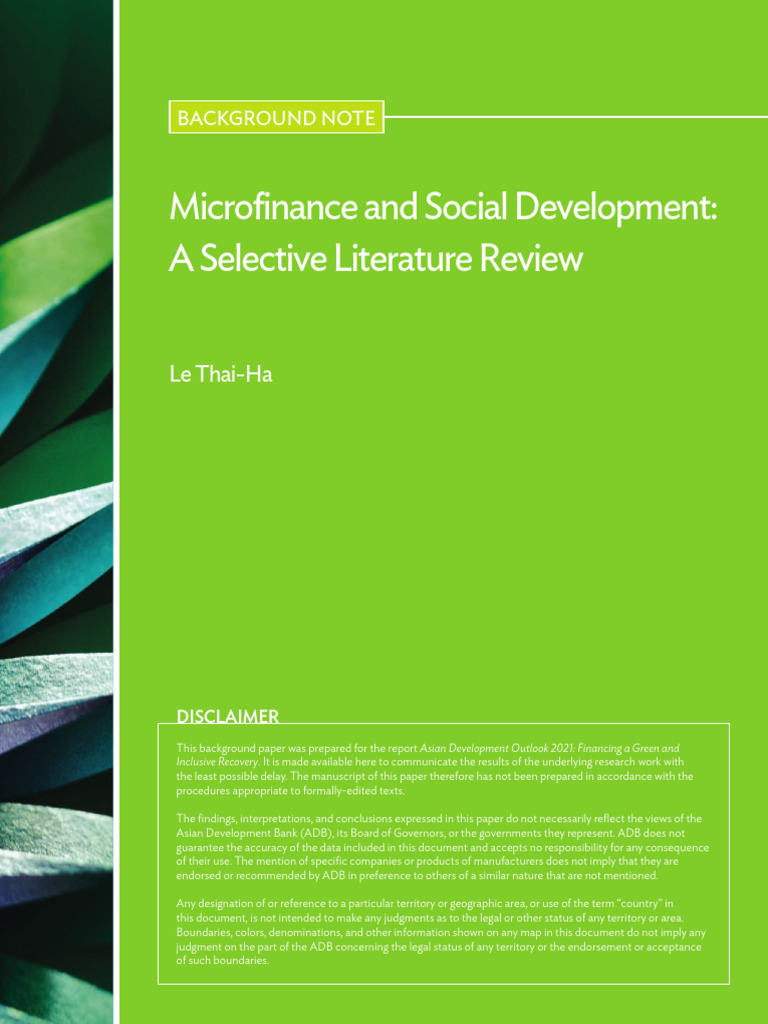 Ado2021bn Microfinance Social Development | PDF | Microfinance ...