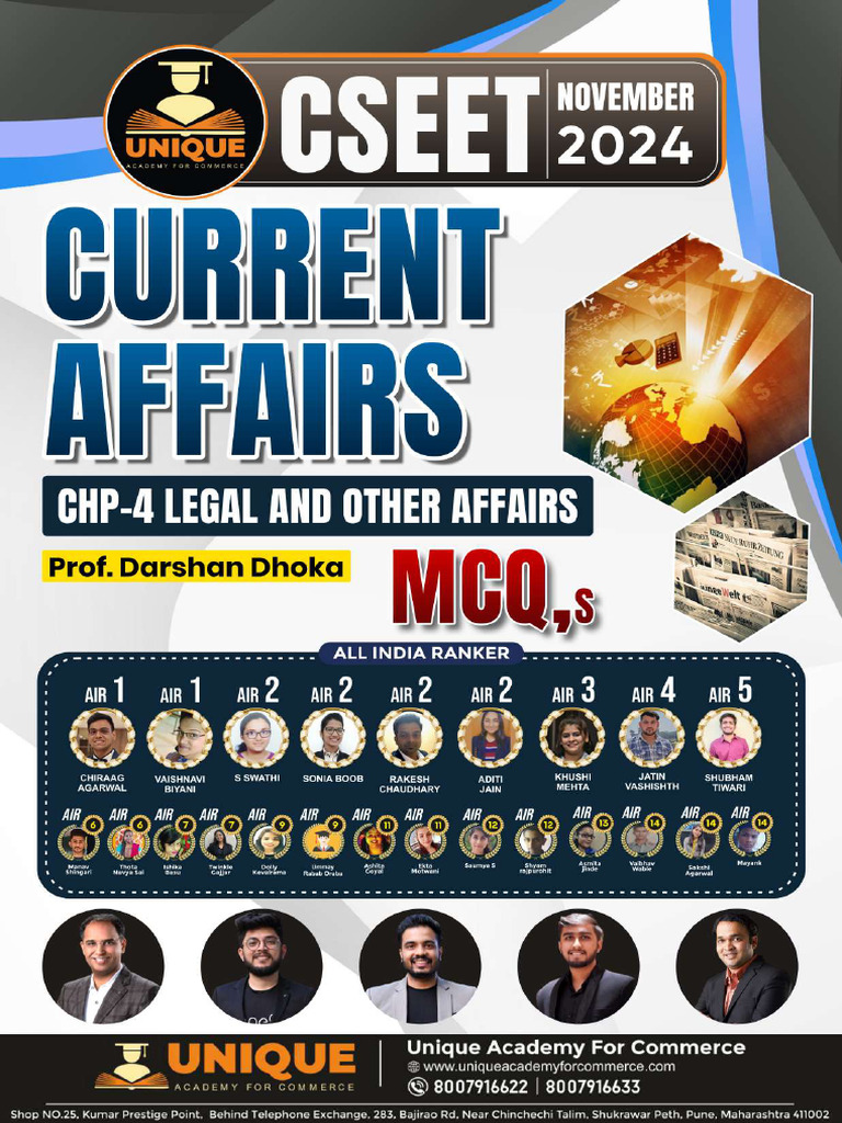 Current Affairs MCQ Book | PDF
