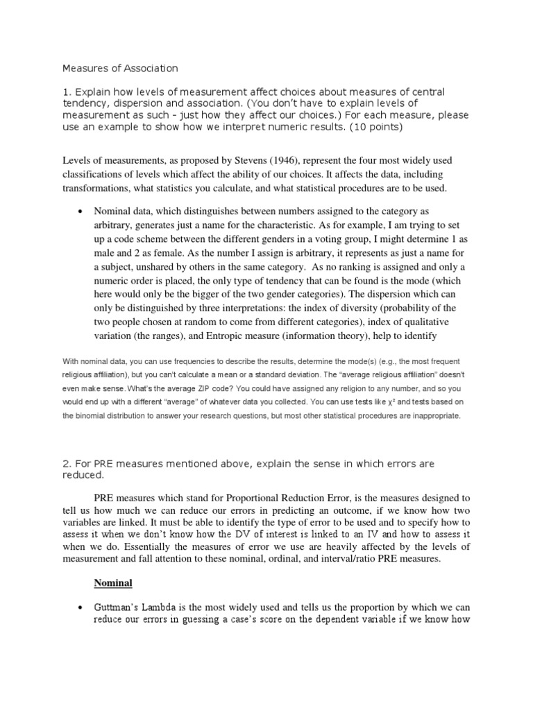 Measures of Association | PDF | Level Of Measurement | Correlation And ...