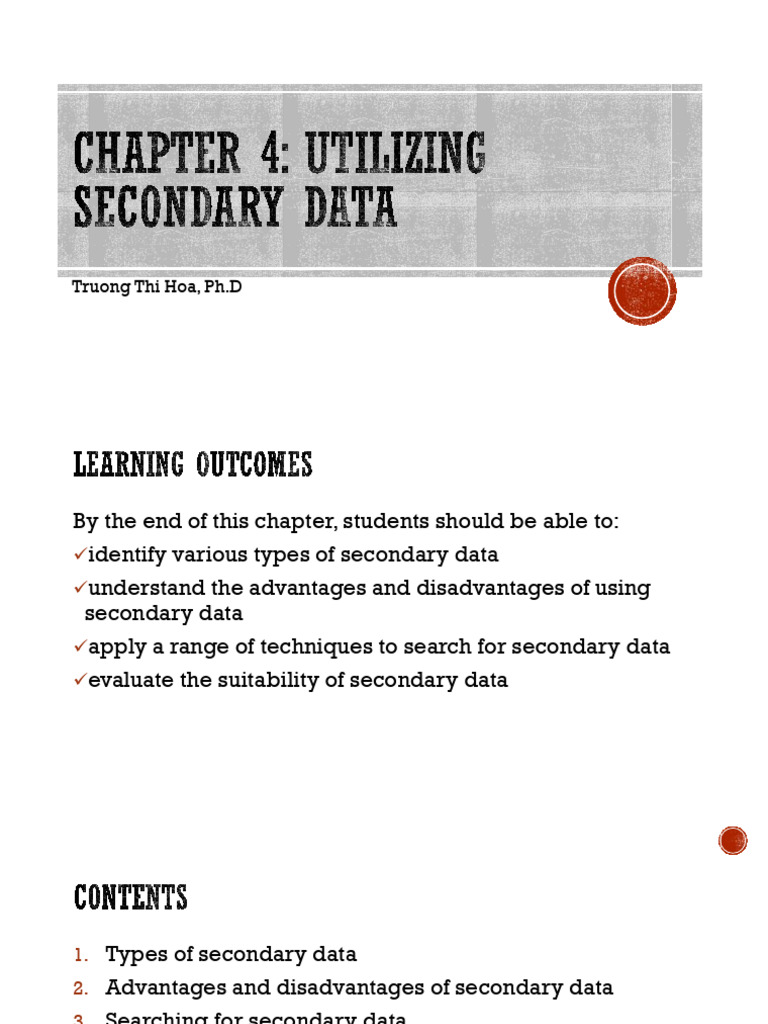 Chapter4-Utilizing secondary data | PDF Chapter4-Utilizing secondary data | PDF