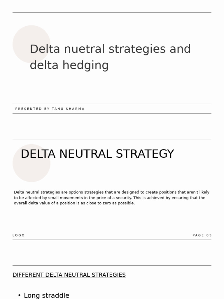 Delta Neutral and Hedging | PDF