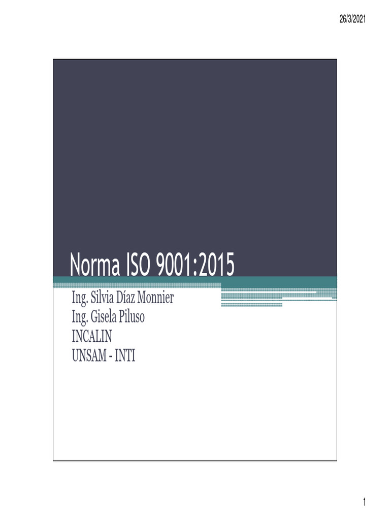 Norma ISO 9001.2015 4-2019 Generalidades | PDF
