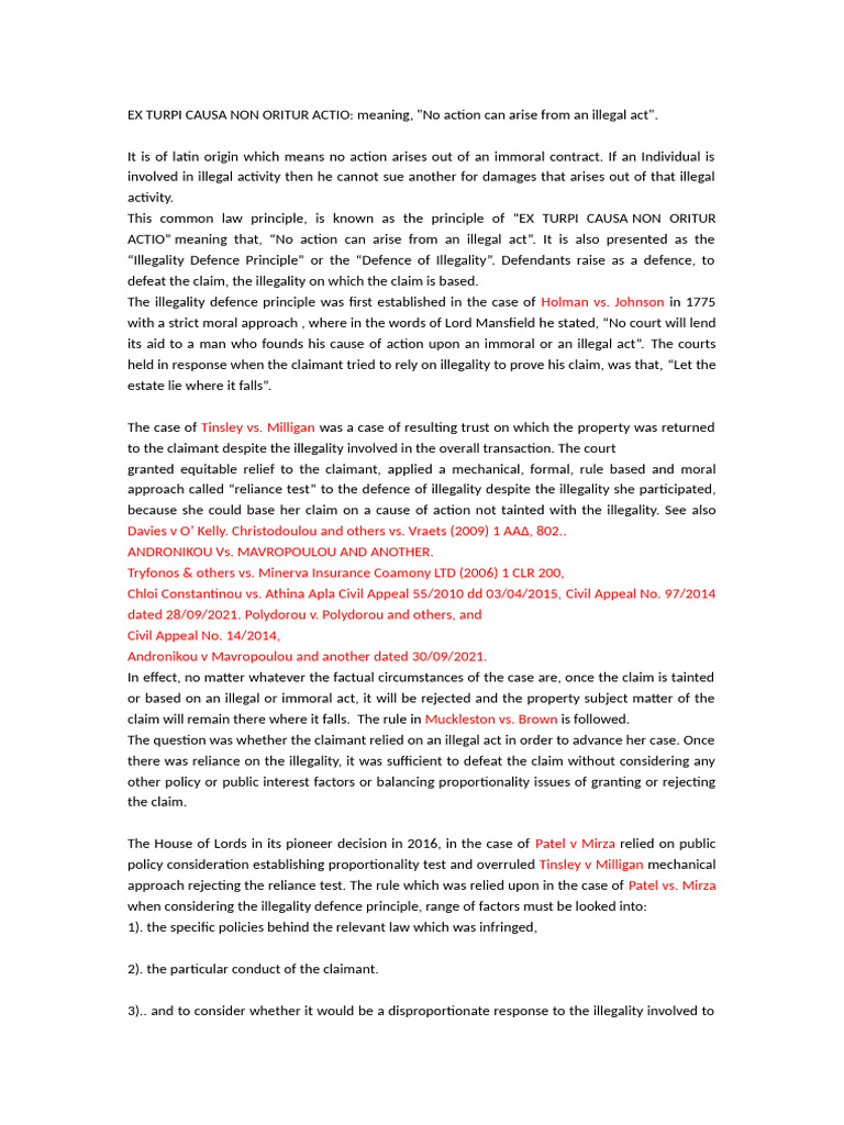 Ex Turpi Causa | PDF | Justice | Politics