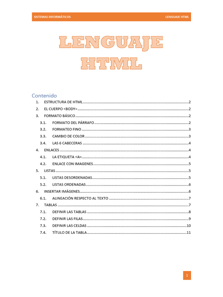 Lenguaje HTML2 | PDF
