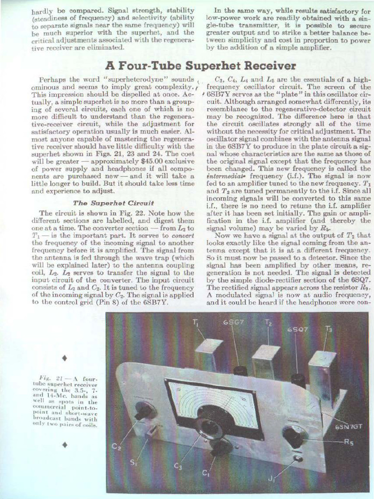 A Four-Tube Superhet Receiver 1955 | PDF