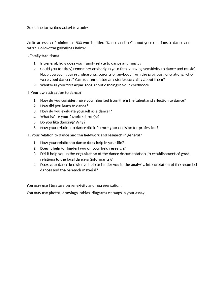 Guideline For Writing Auto Bibliography | PDF