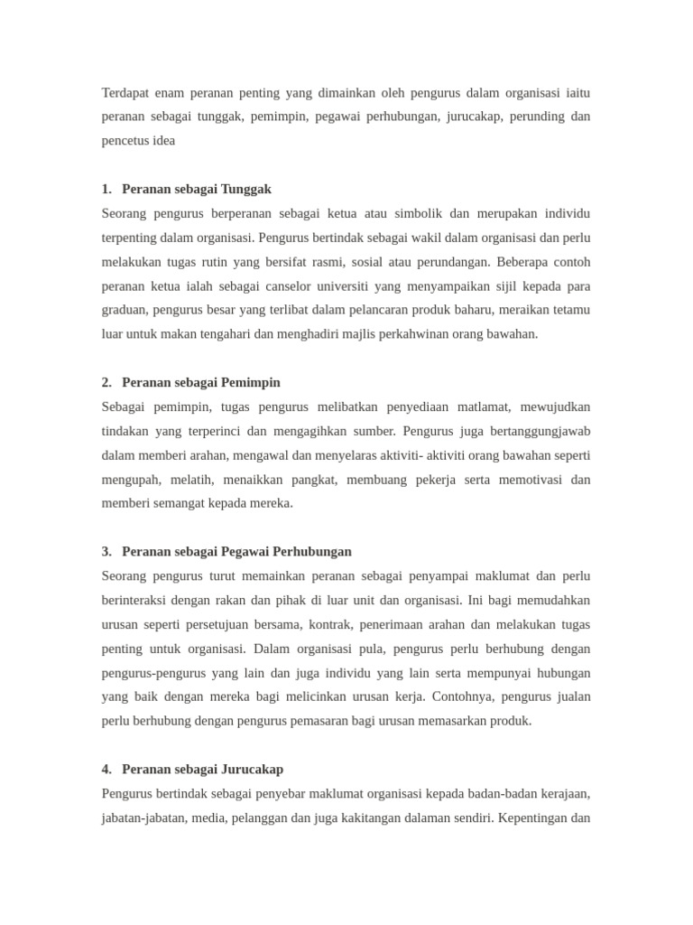 BBPP1103 Peranan Pengurus | PDF