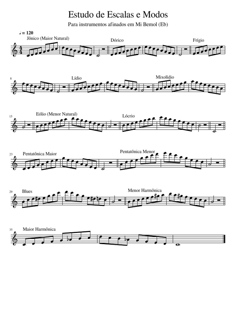 Estudo de Escalas - Sax Alto | PDF