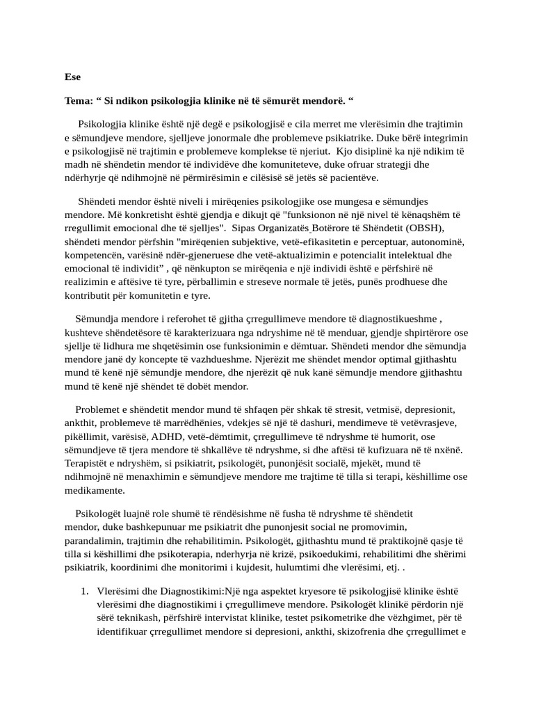 Ese Psikologji.1 | PDF