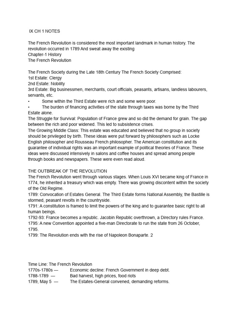 Class Ix History Ch1 Notes | PDF