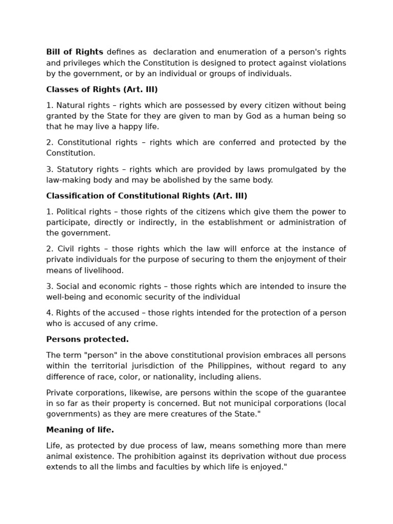 Bill of Rights | PDF