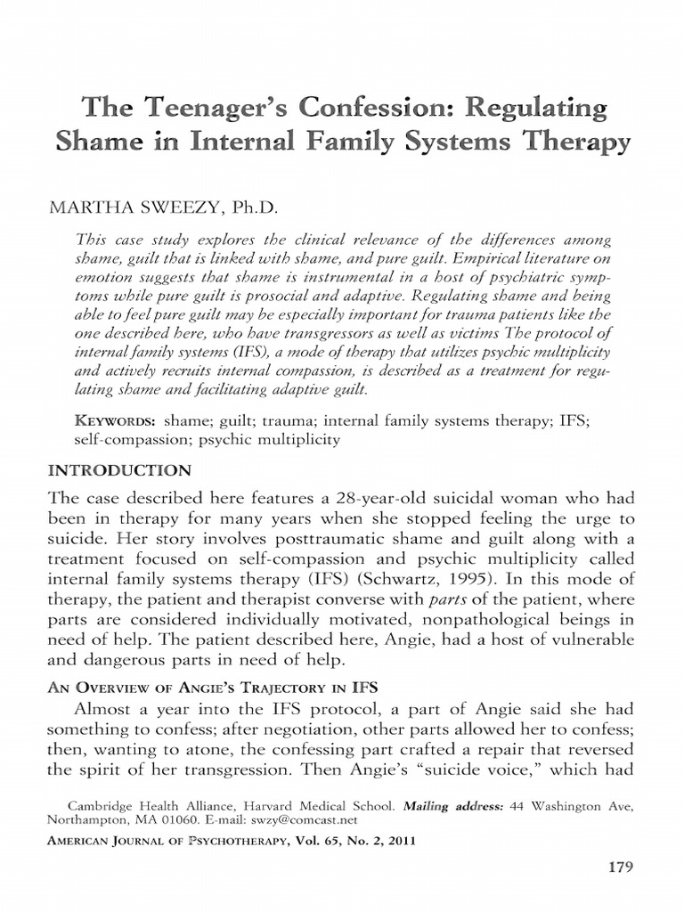IFS - Sweezy 2018 The Teenager S Confession Regulating Shame in ...