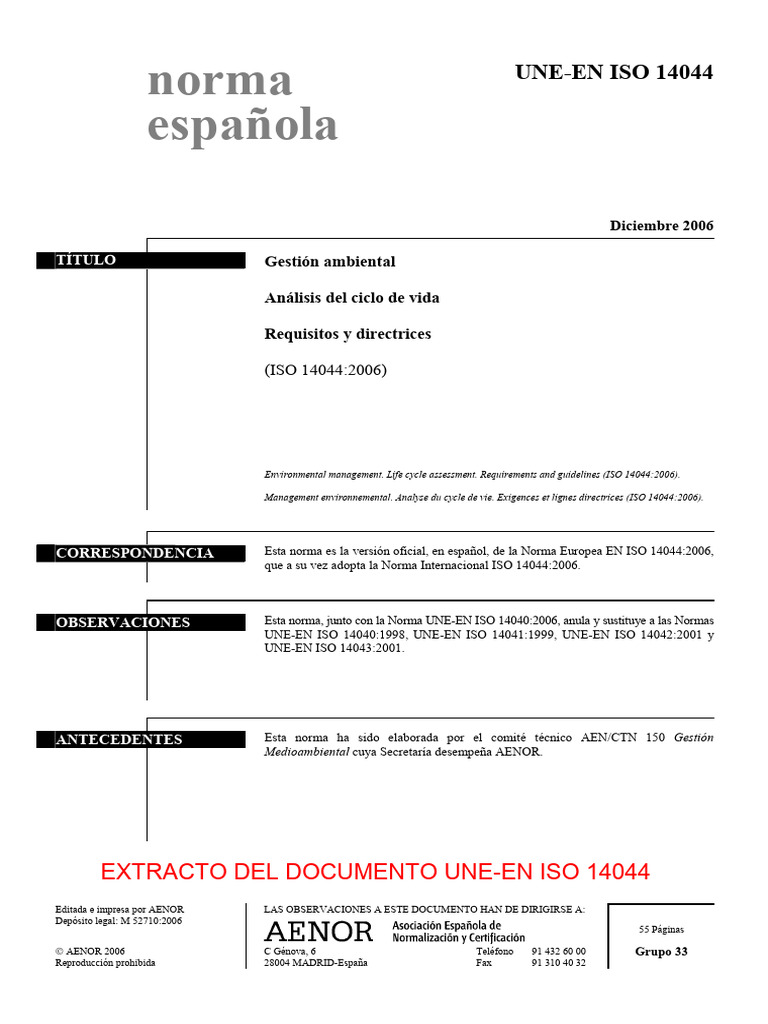 Une en Iso 14044 | PDF