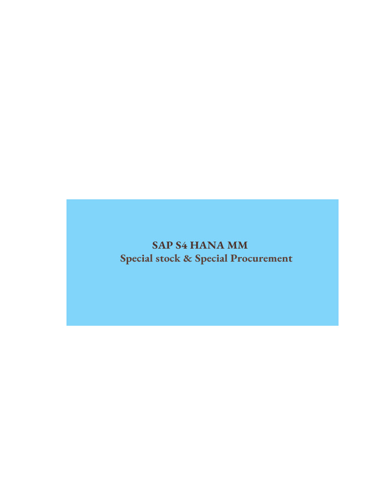 SAP_S4_HANA_MM_special_Stock_special_procurement_1684632492 | PDF