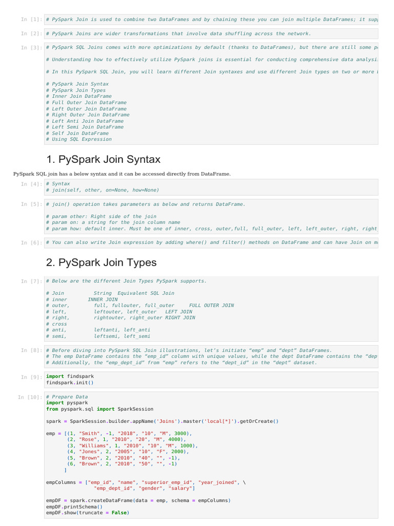 Pyspark Joins | PDF
