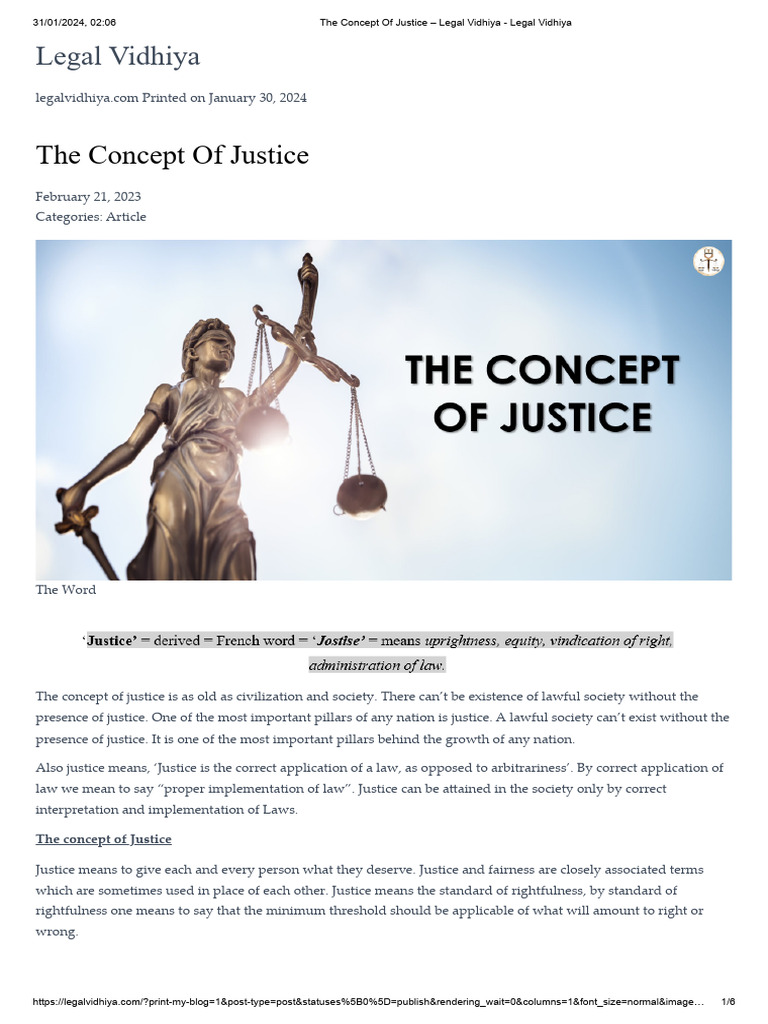 Justice and Its Kinds | PDF