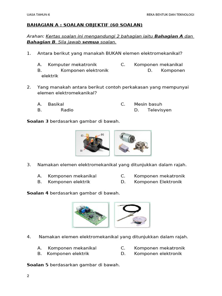 Soalan Uasa RBT Tahun 6 | PDF