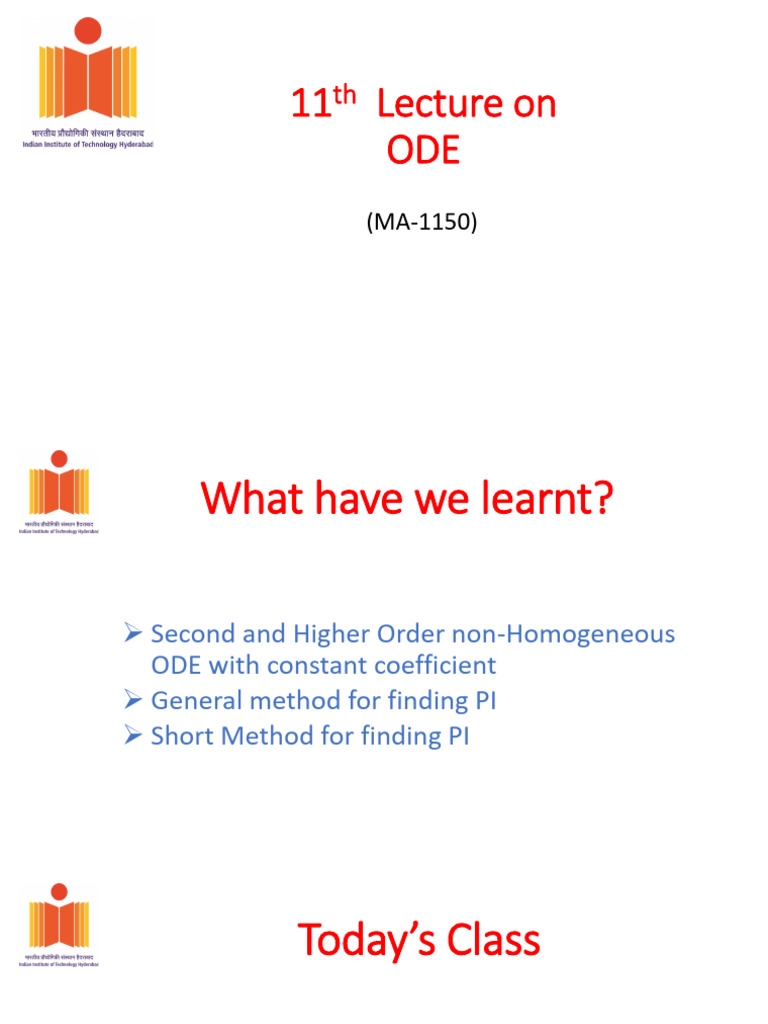 Lecture 11 ODE | PDF