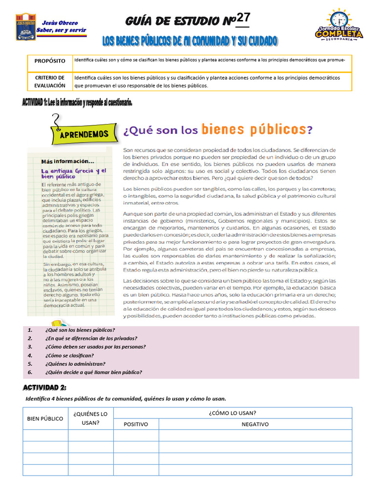 Ficha 27 - 4to Sec. | PDF