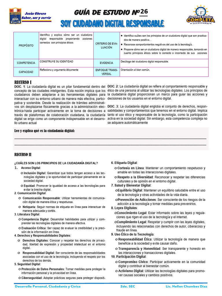 ficha 26 - dpcc 2DO. | PDF