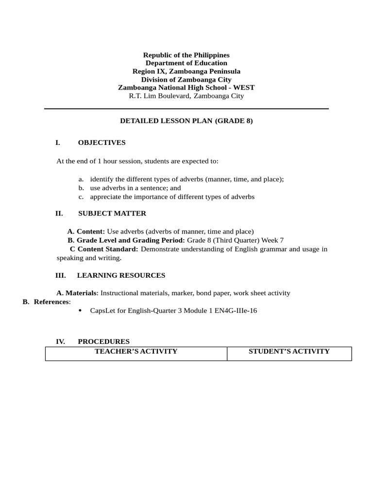 LP Adverb | PDF | Adverb | Language Arts & Discipline