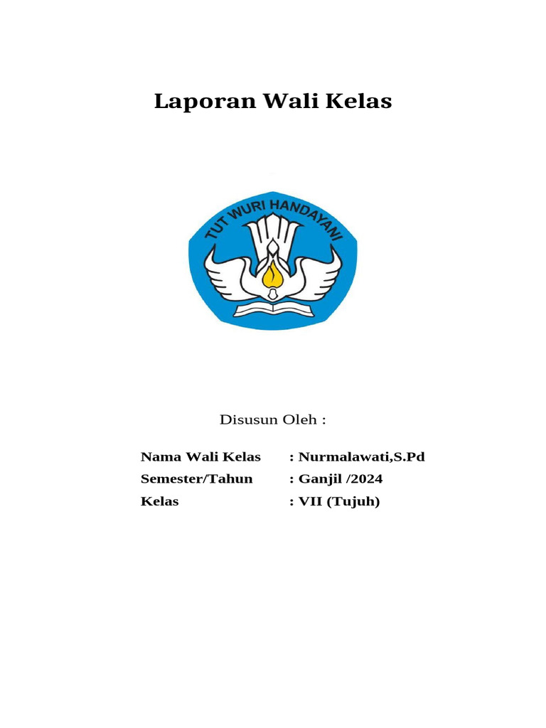 Cover Laporan Wali Kelas | PDF