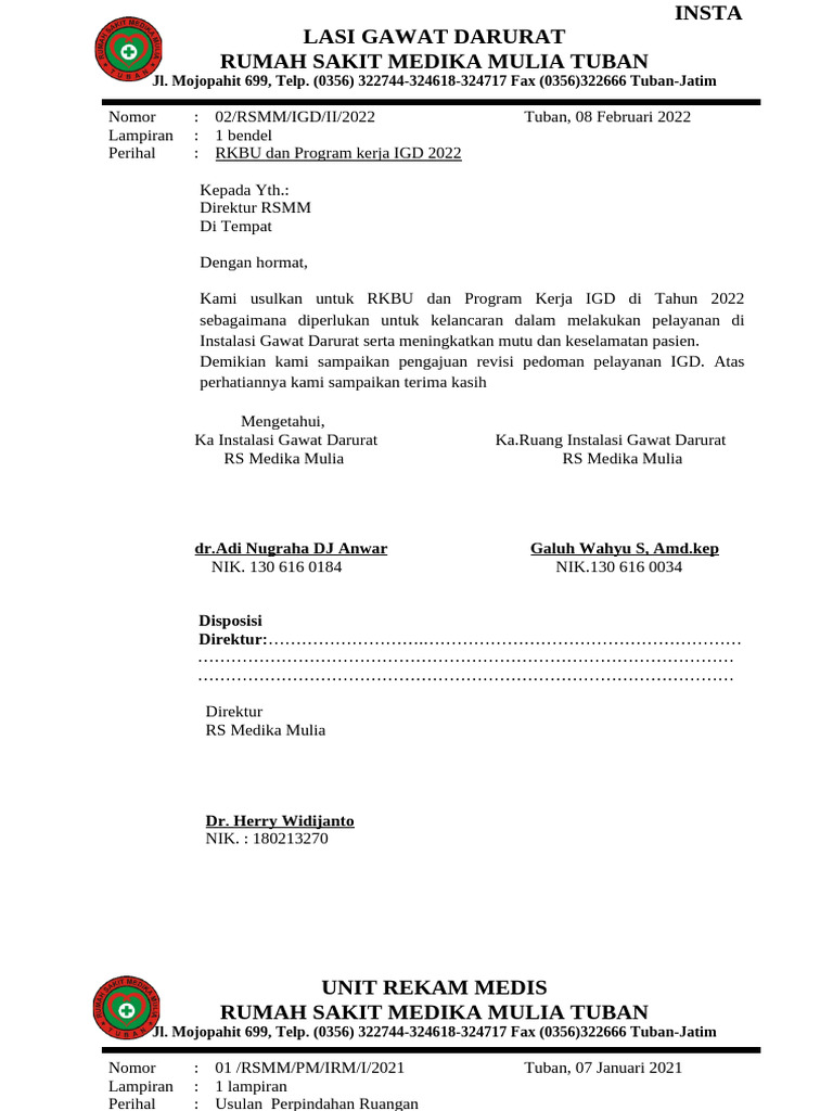 SURAT INTERNAL Rkbu Dan Proker | PDF