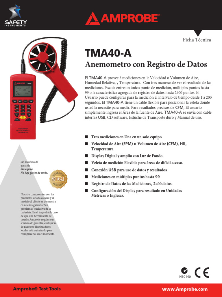Ficha Técnica Amprobe_ TMA40-A | PDF