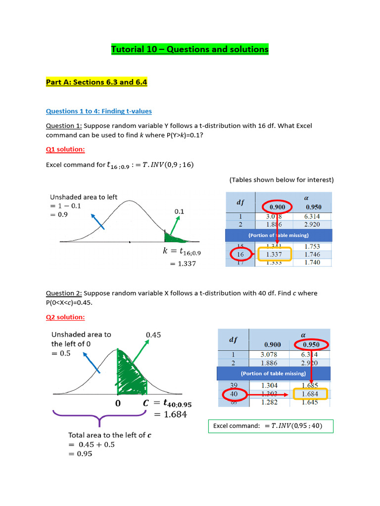 Tutorial 10 - Part 1 - Q and A | PDF
