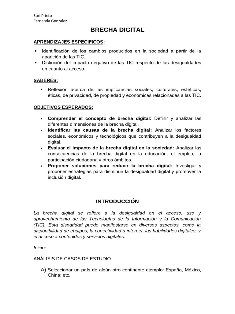 BRECHA DIGITAL Suri y Fer | PDF