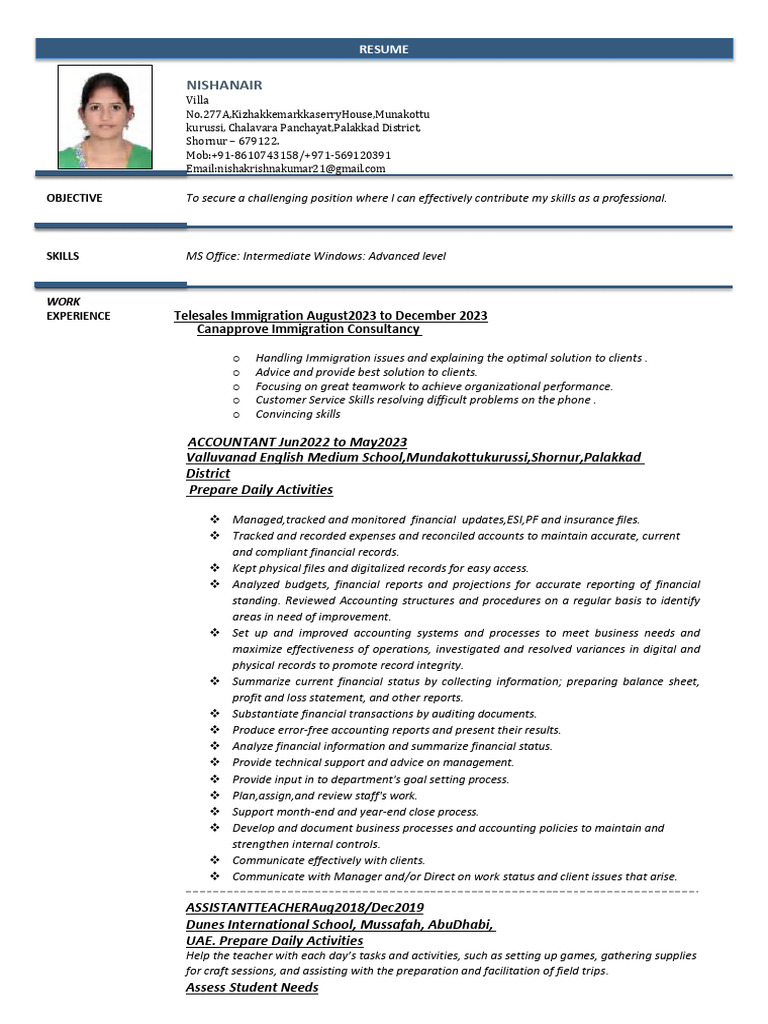 Resume Nisha K | PDF