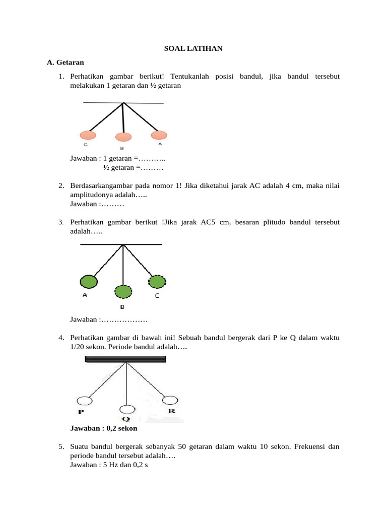 SOAL LATIHAN Getaran | PDF