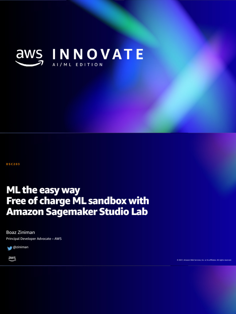 Introducing Amazon SageMaker Studio Lab - Innovate Online | PDF