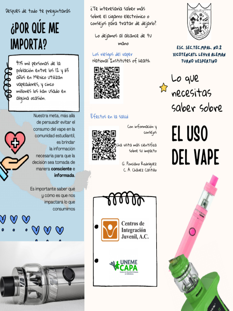 Triptico Sobre El Uso Del Vape | PDF