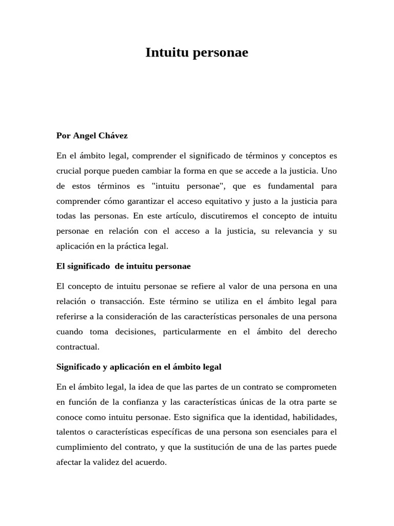 Significado y aplicación de intuitu personae | PDF | Justicia | Derecho