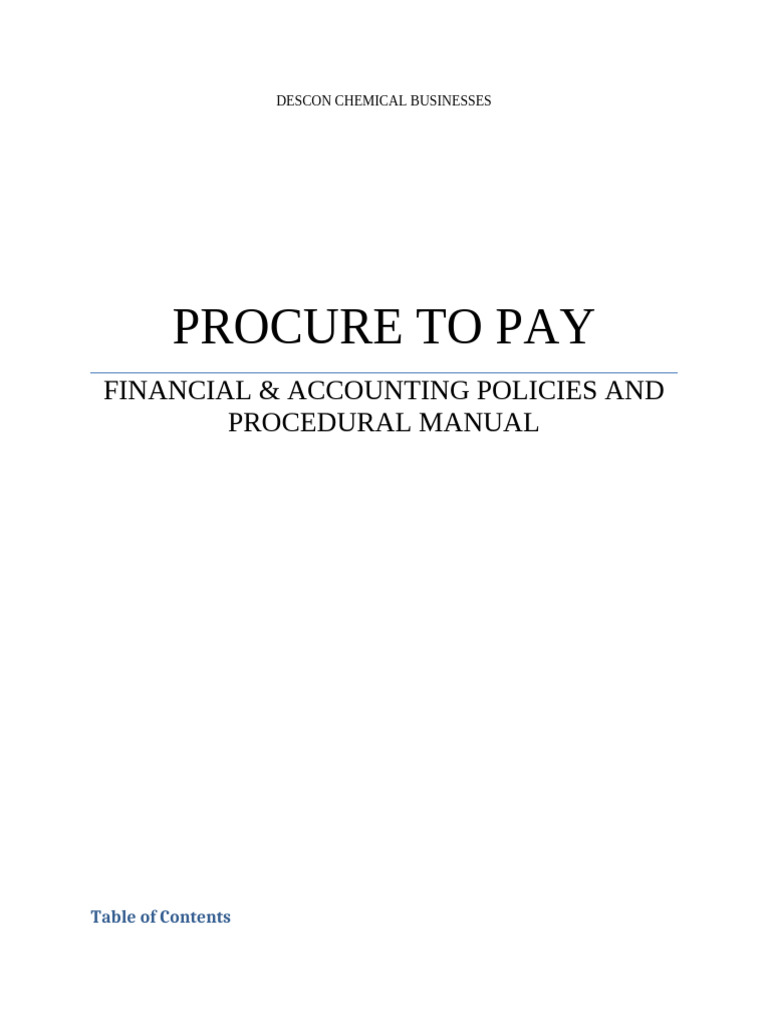 Procure to Pay | PDF