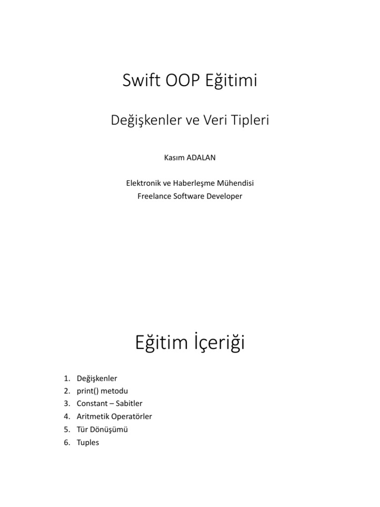 Degiskenler Ve Veri Tipleri | PDF Degiskenler Ve Veri Tipleri | PDF