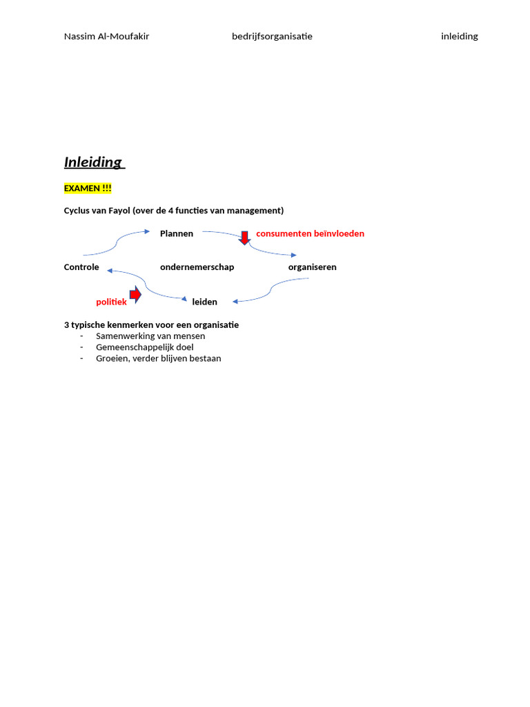 Leerstof Bedrijfsorganisatie 1 1 | PDF