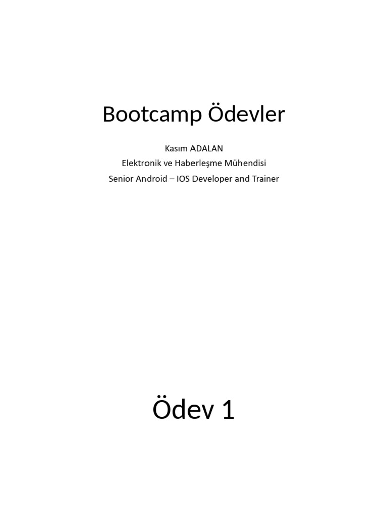 Bootcamp Odevler | PDF