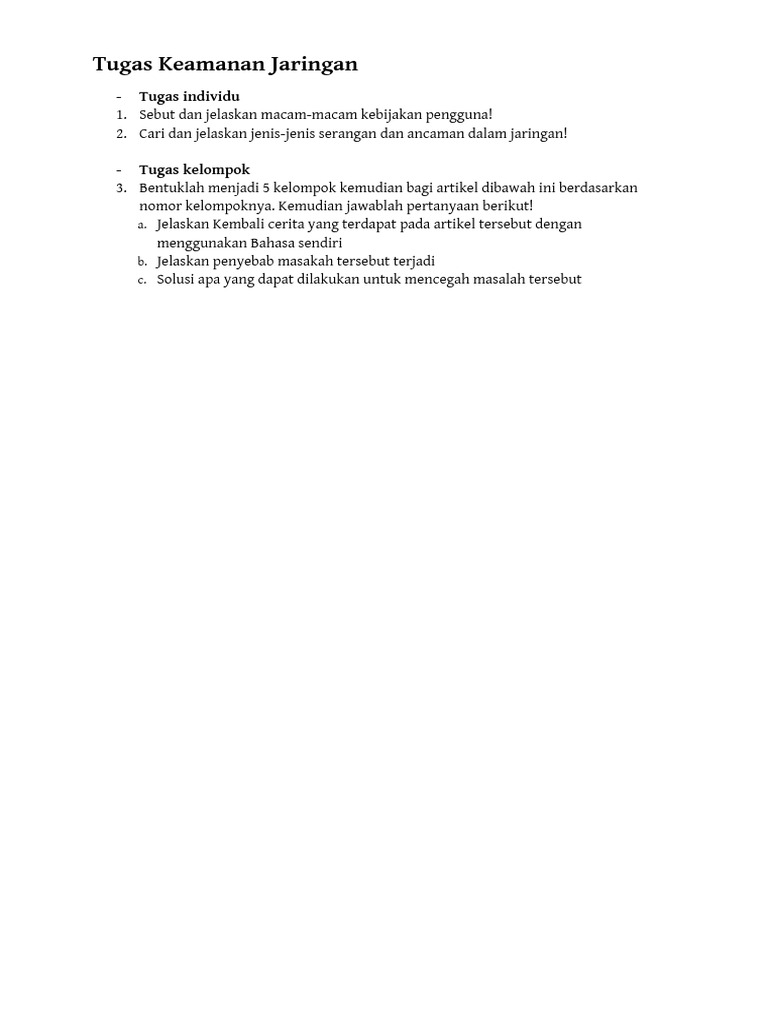 Tugas 1 Keamanan Jaringan | PDF