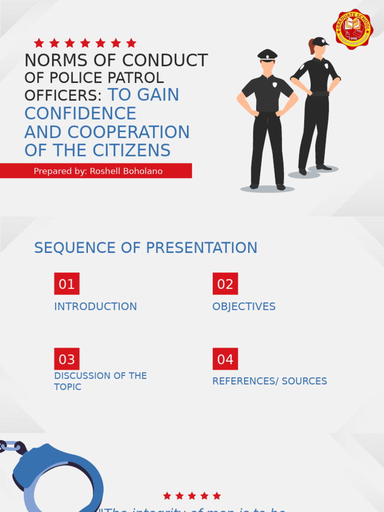 NORMS OF CONDUCT OF POLICE OFFICERS - Roshell M Boholano | PDF